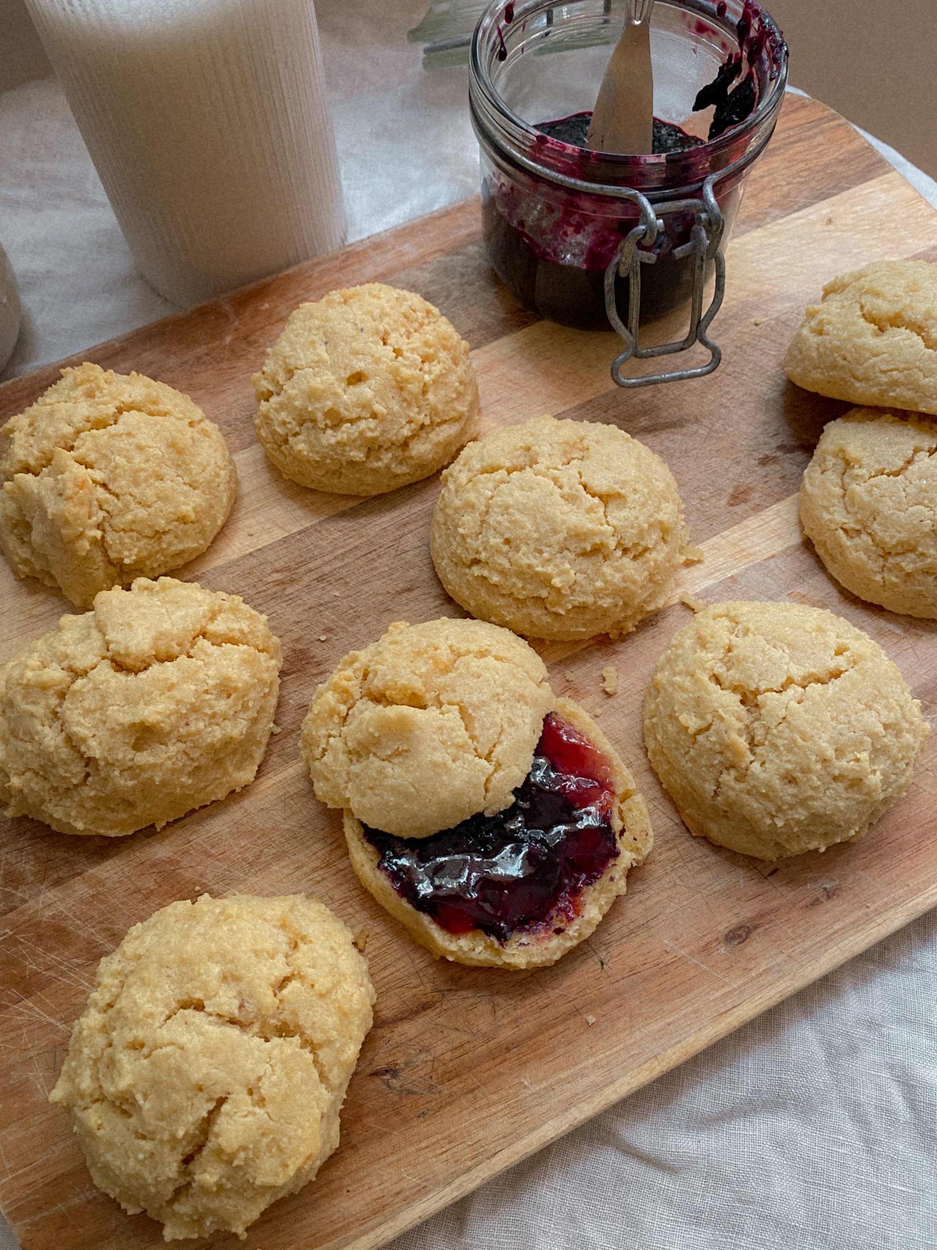 Paleo Biscuits with Blueberry Jam