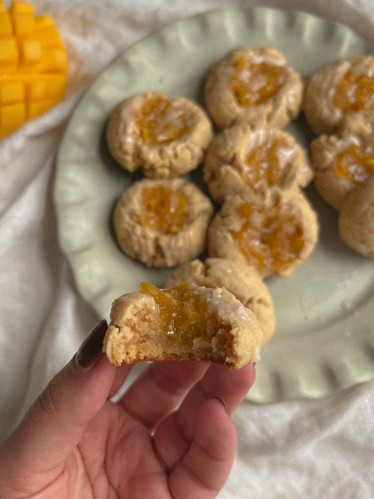 Gluten Free Mango Jam Thumbprint Cookies